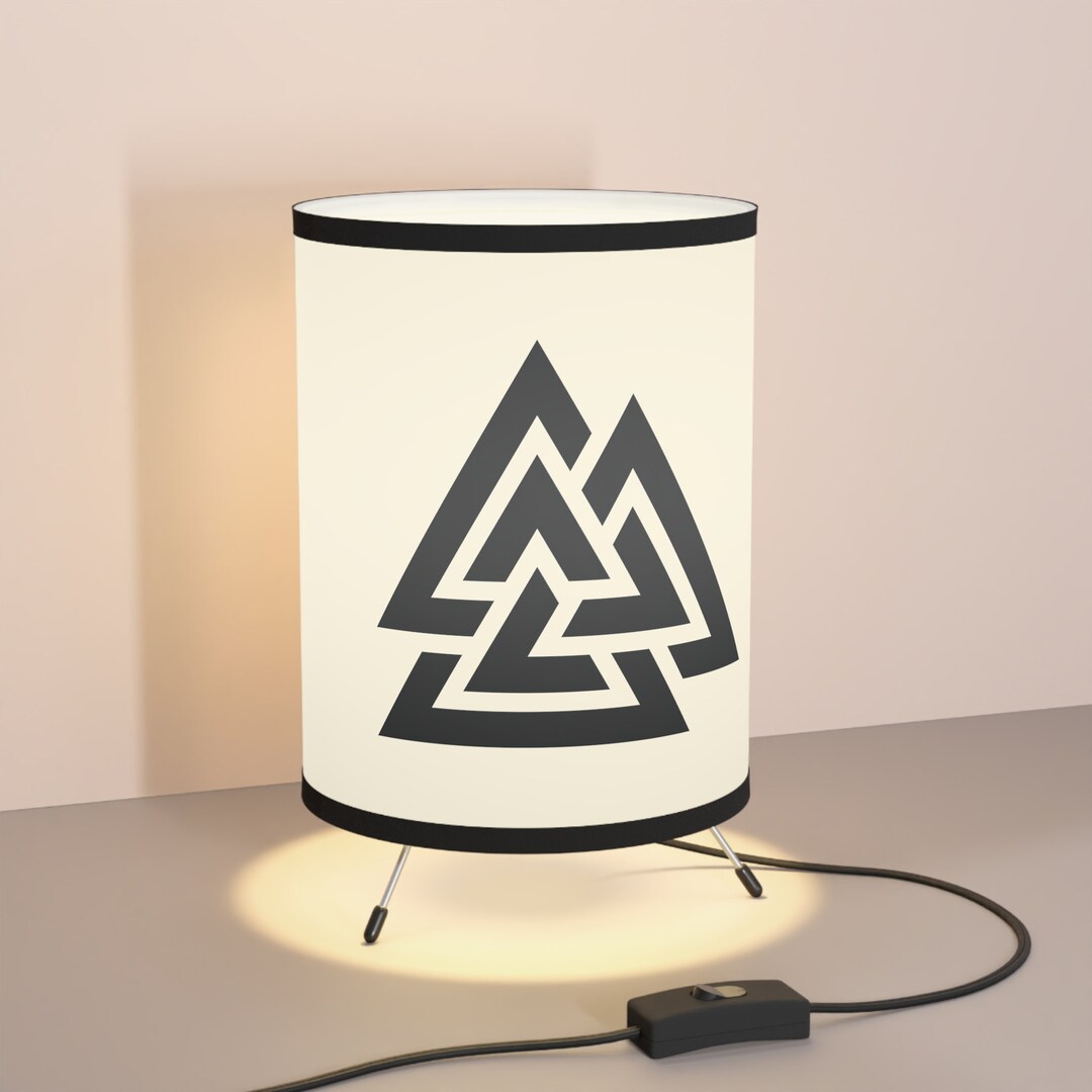 Valknut Viking Themed Tripod Lamp With High-res Printed Shade, US\CA ...