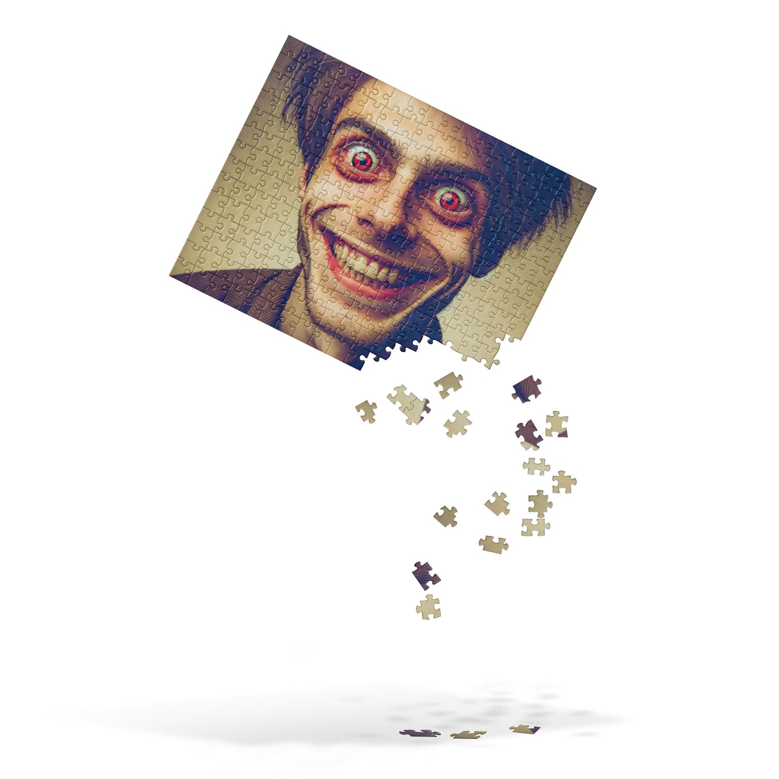 Scary Man With Evil Eyes | Weird and Creepy Jigsaw Puzzle - Etsy