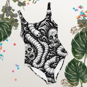Zombies and Maggots Goth Horror One-piece Swimsuit - Etsy