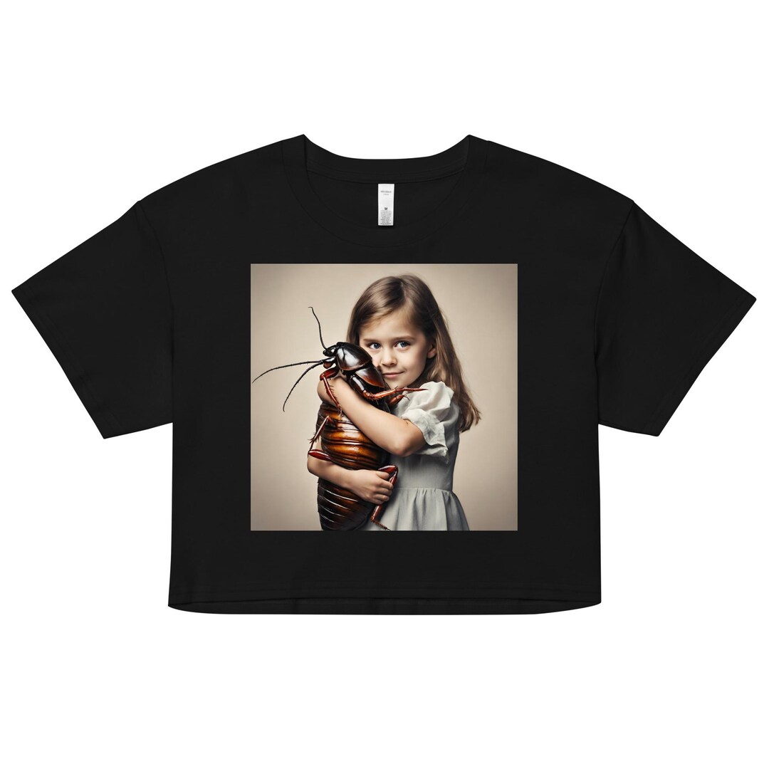 Little Girl Hugging a Cockroach Weird and Funny Women’s Crop Top - Etsy