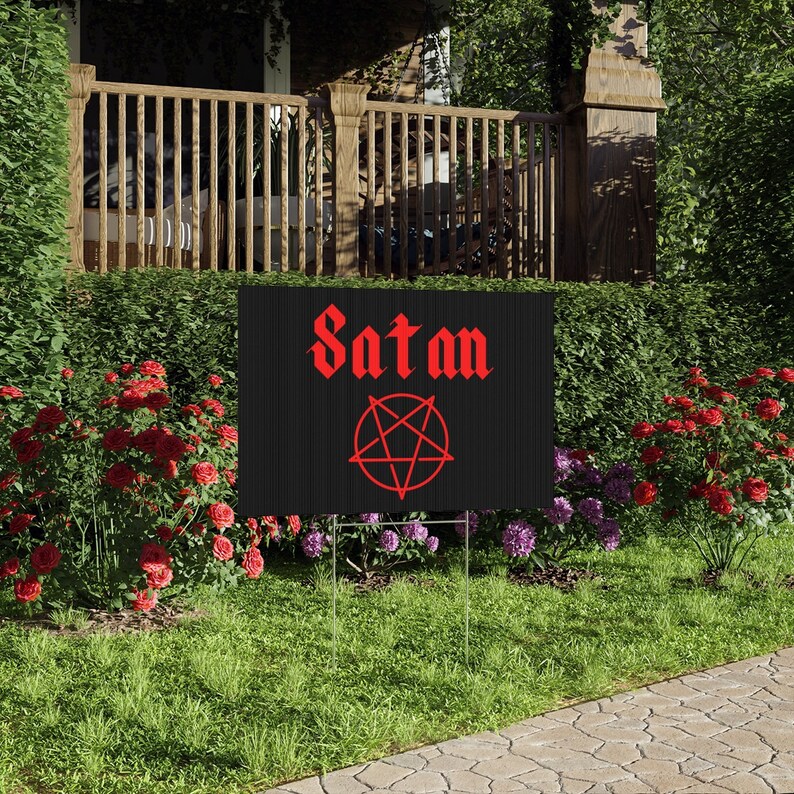 Satan Pentagram Yard Sign - Etsy