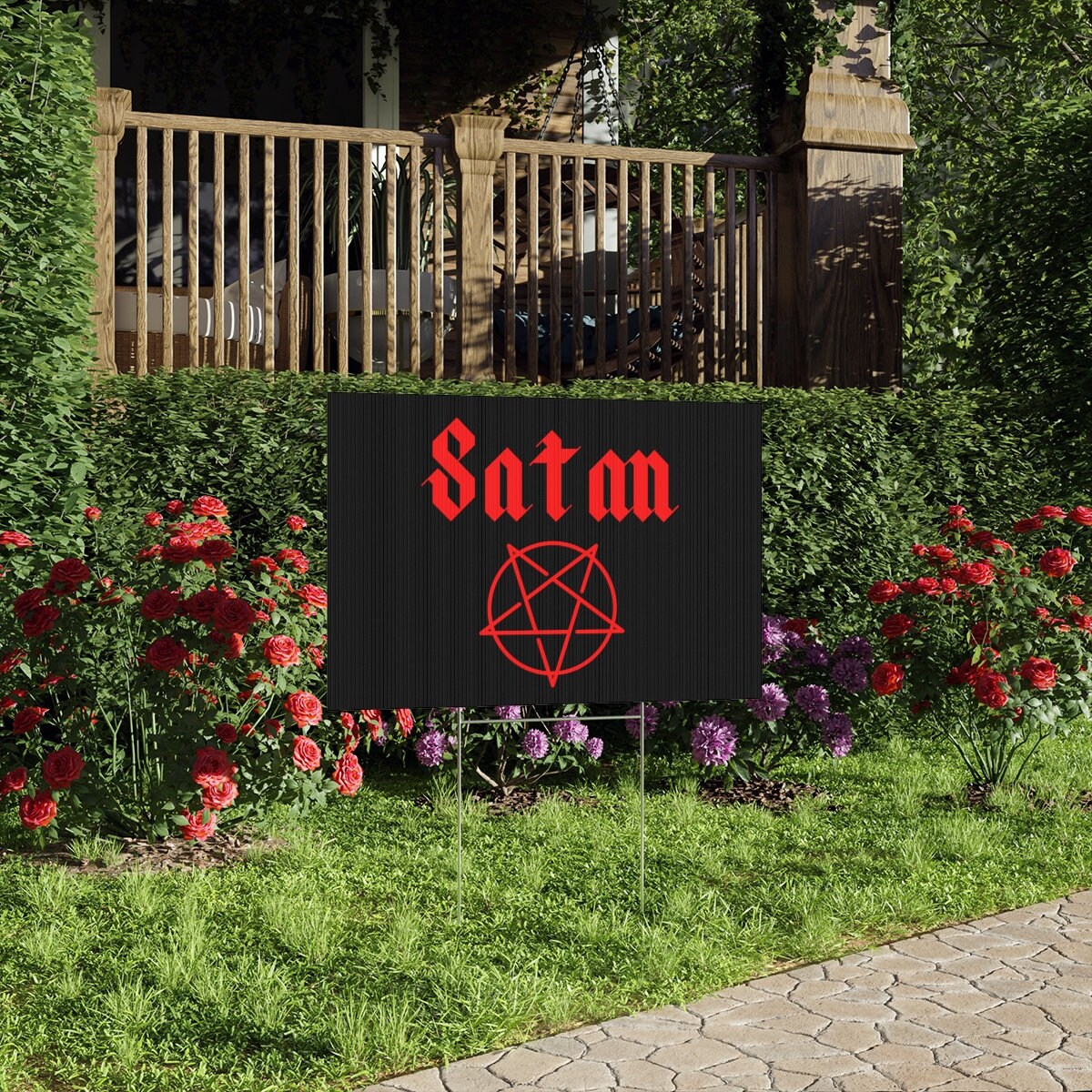 Satan Pentagram Yard Sign - Etsy