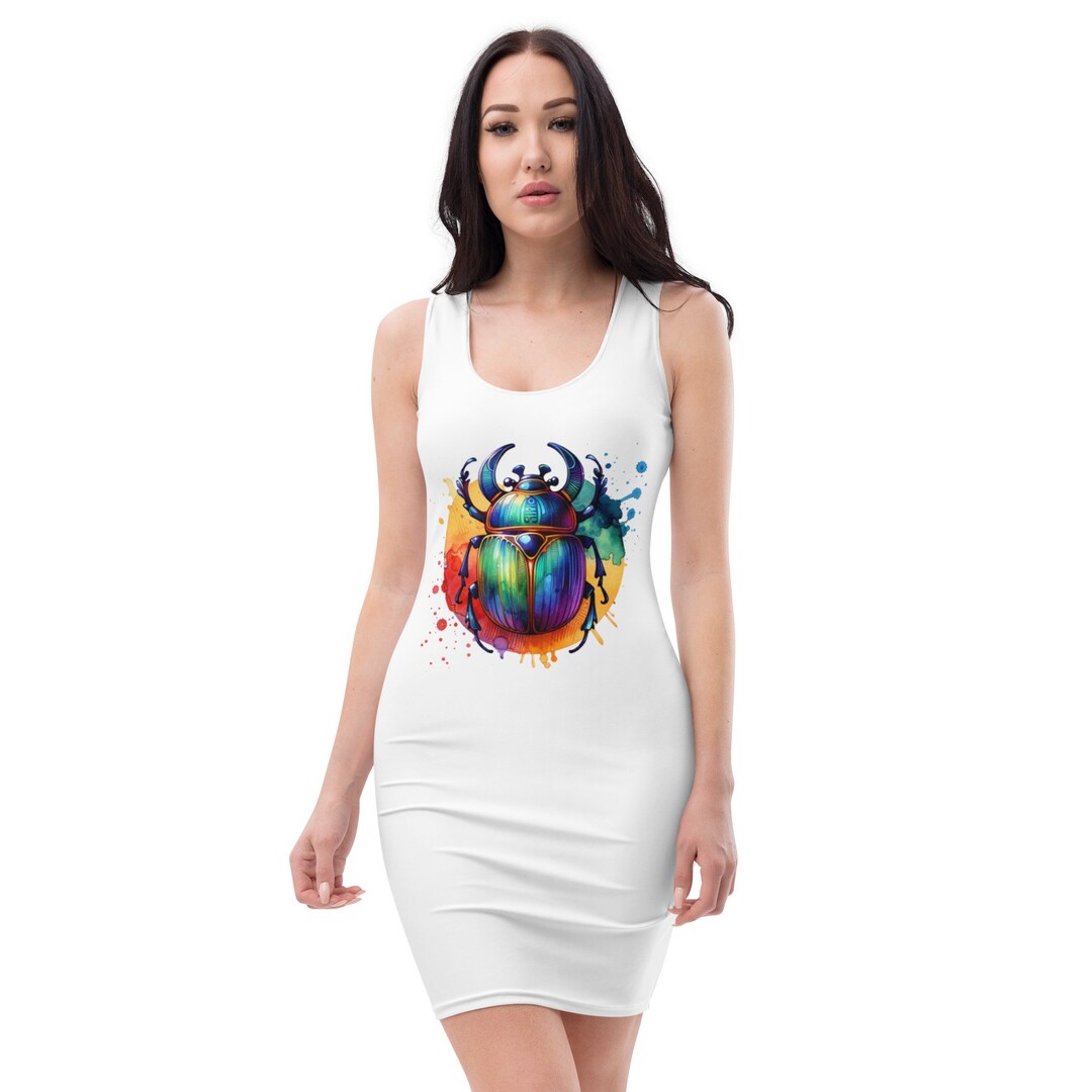 Ancient Egyptian Scarab Beetle Watercolor Bodycon Dress - Etsy