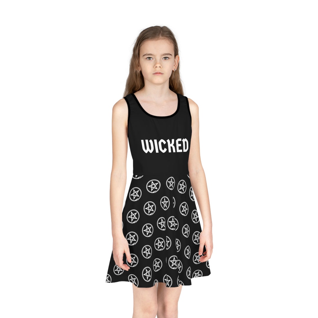 Wicked Pentagram Pattern Goth Girls' Sleeveless Sundress AOP - Etsy