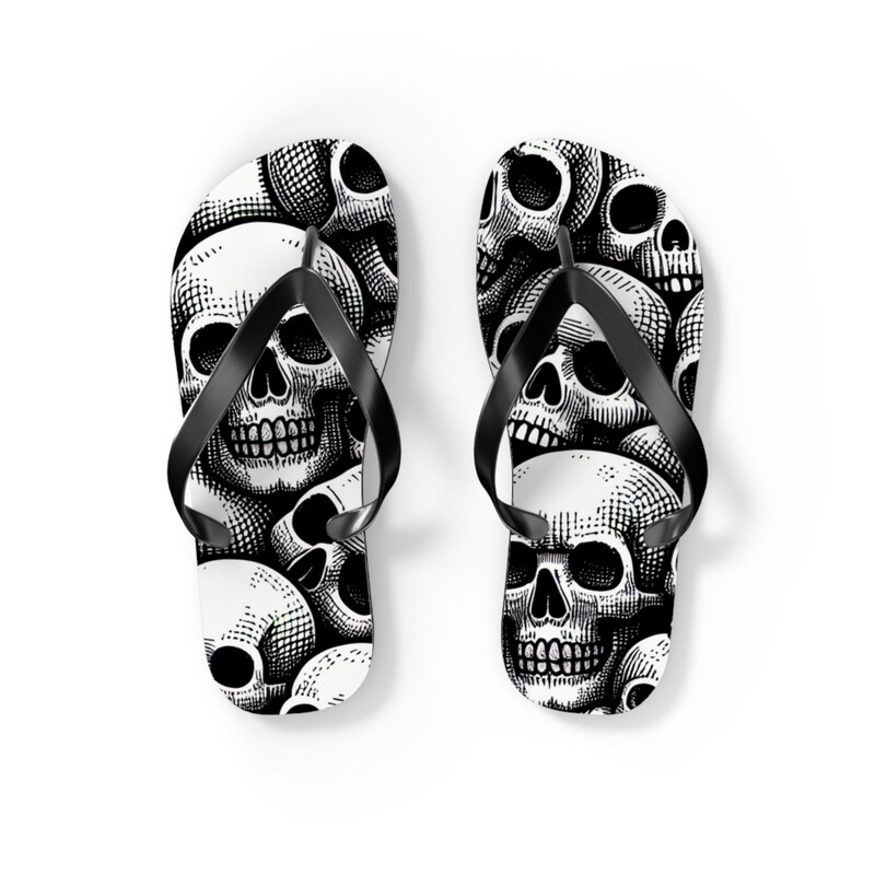 Skull Flip Flops - Etsy