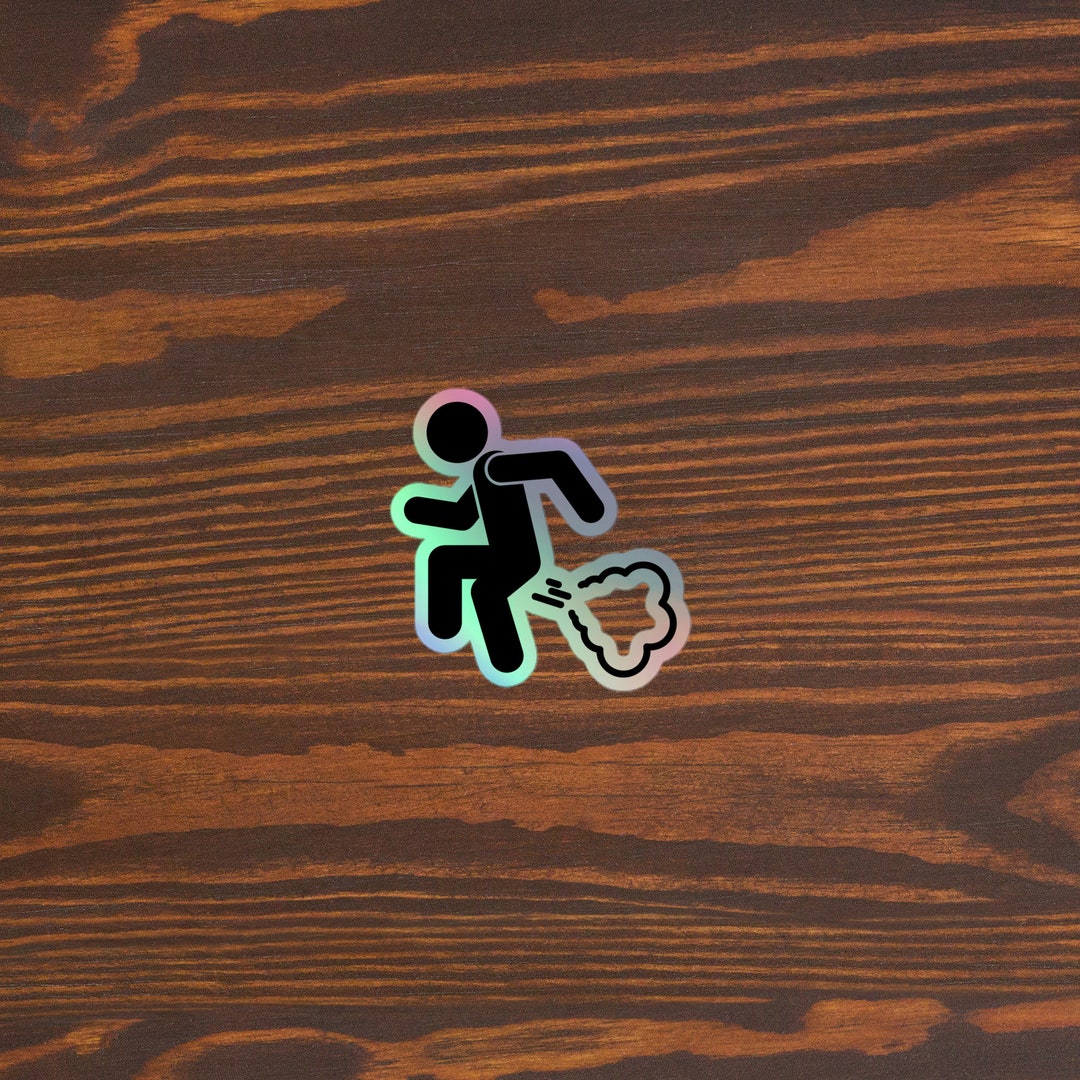 Person Farting Funny Holographic Stickers - Etsy