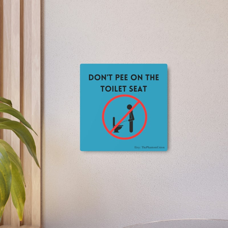 No Pee on Seat Sign - Etsy