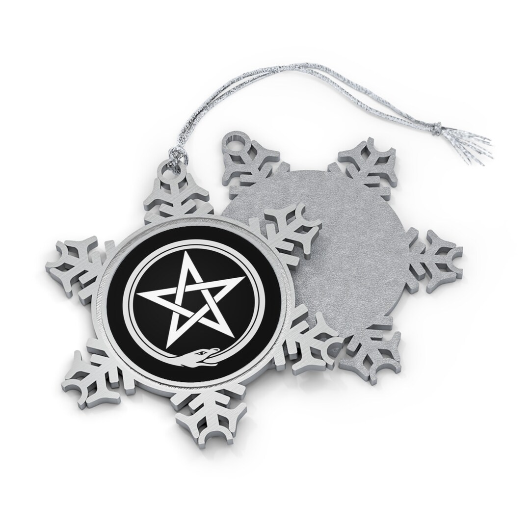 Wiccan Pentagram and Snake Occult Goth Pewter Snowflake Xmas - Etsy