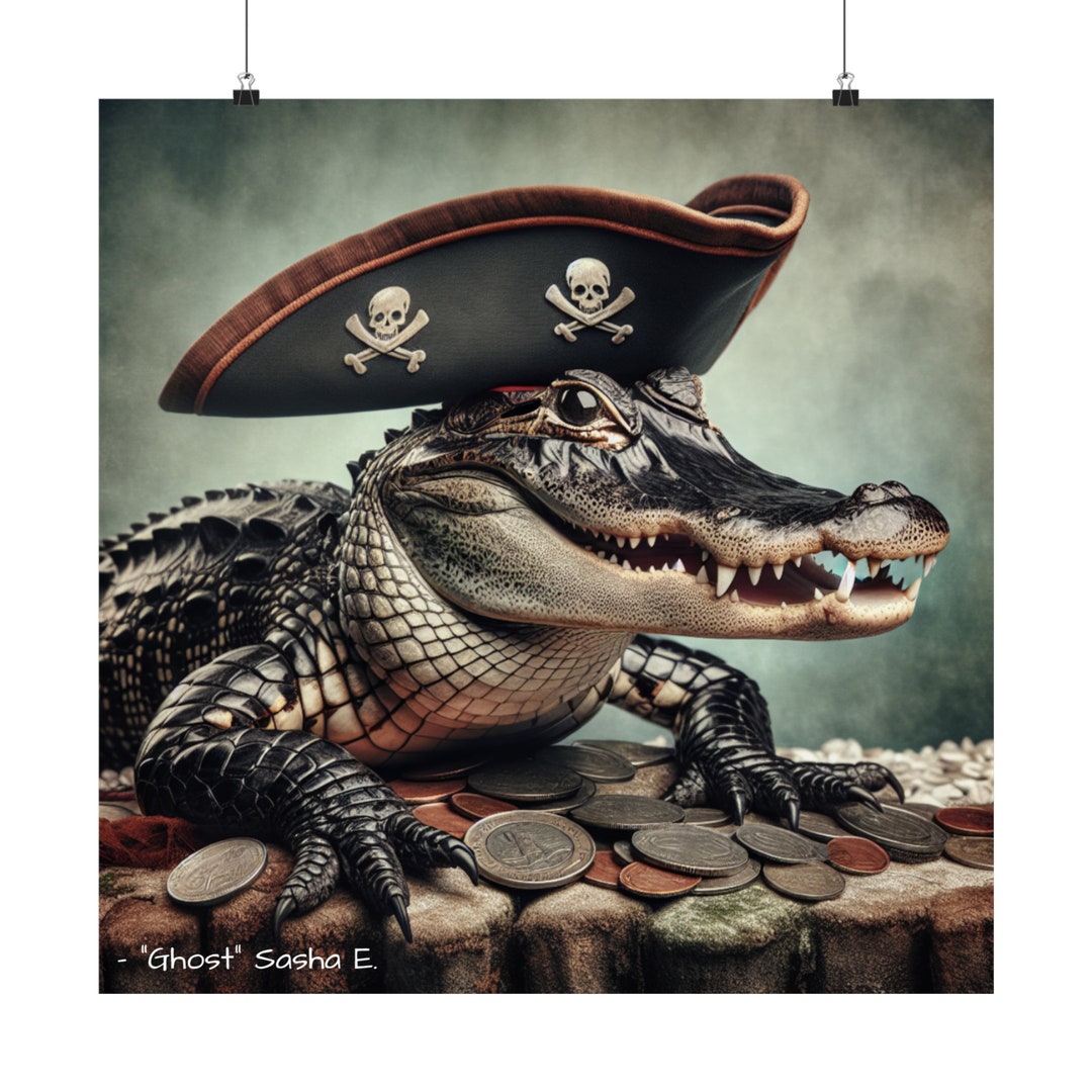 Alligator Pirate Matte Posters - Etsy
