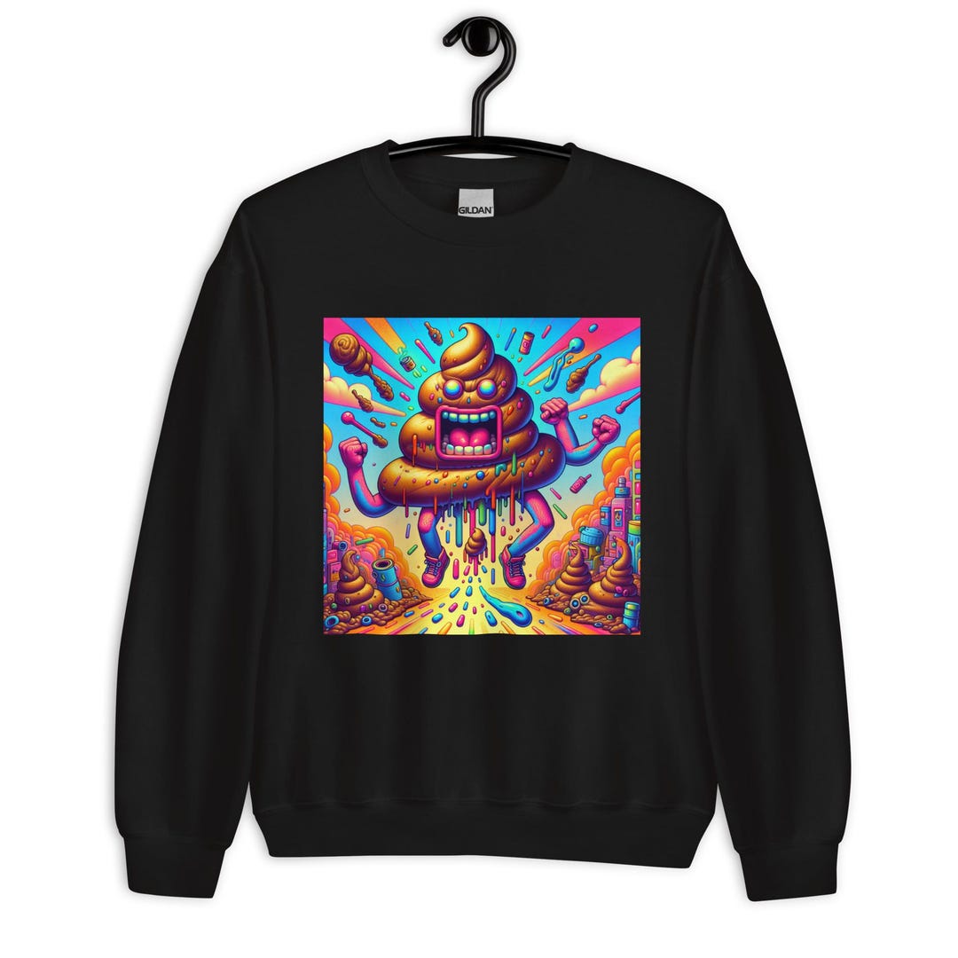 Crazy Poop Monster | Weird and Funny Unisex Sweatshirt - Etsy