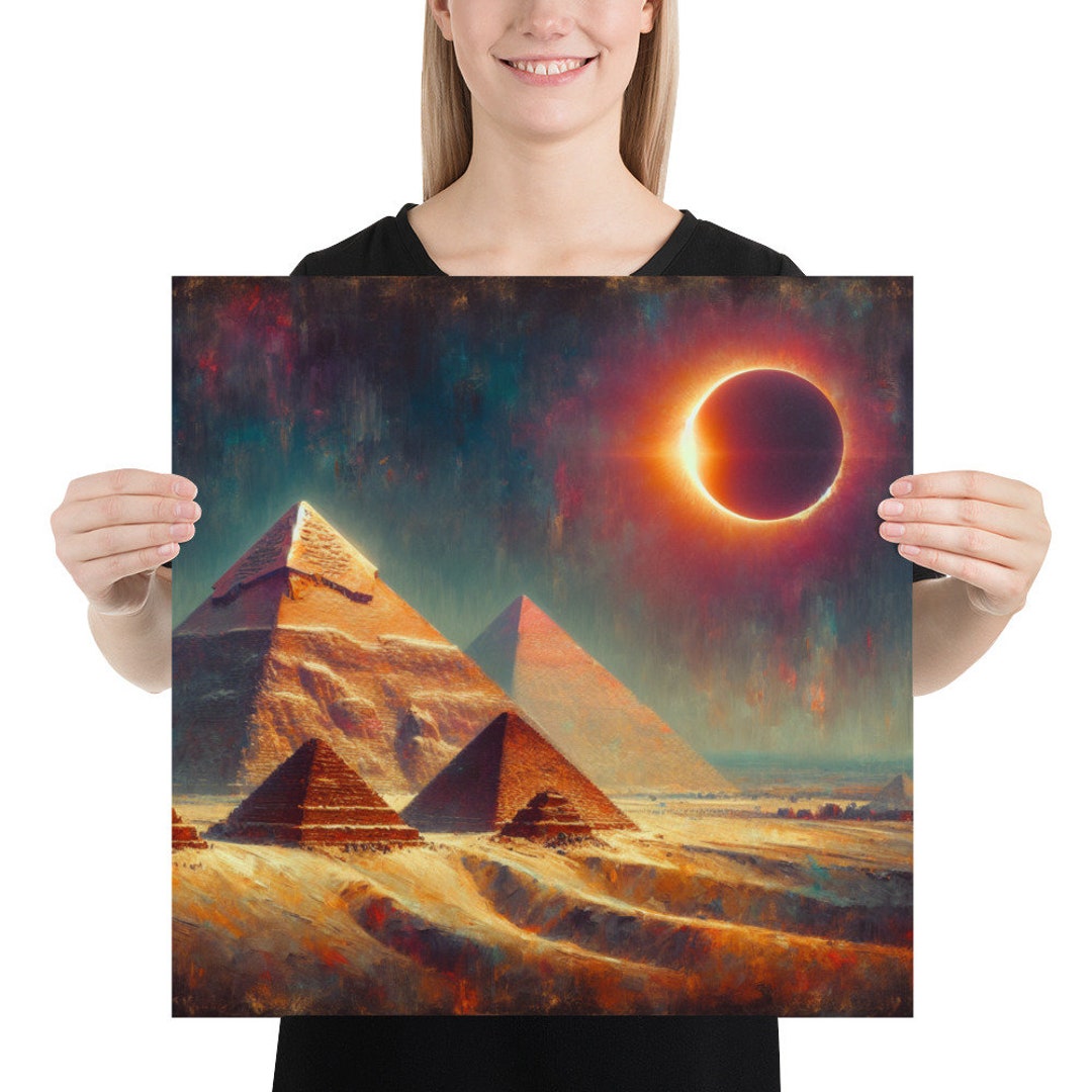 The Pyramids of Giza During a Solar Eclipse | Ancient Egypt Themed ...