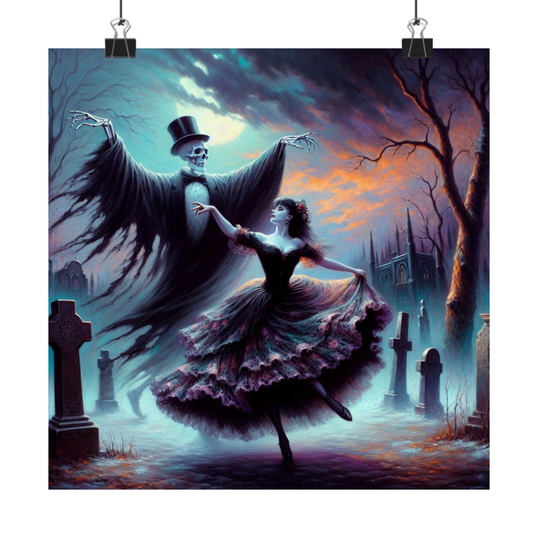 Goth Lady Dancing With A Spirit Goth Matte Posters - Etsy