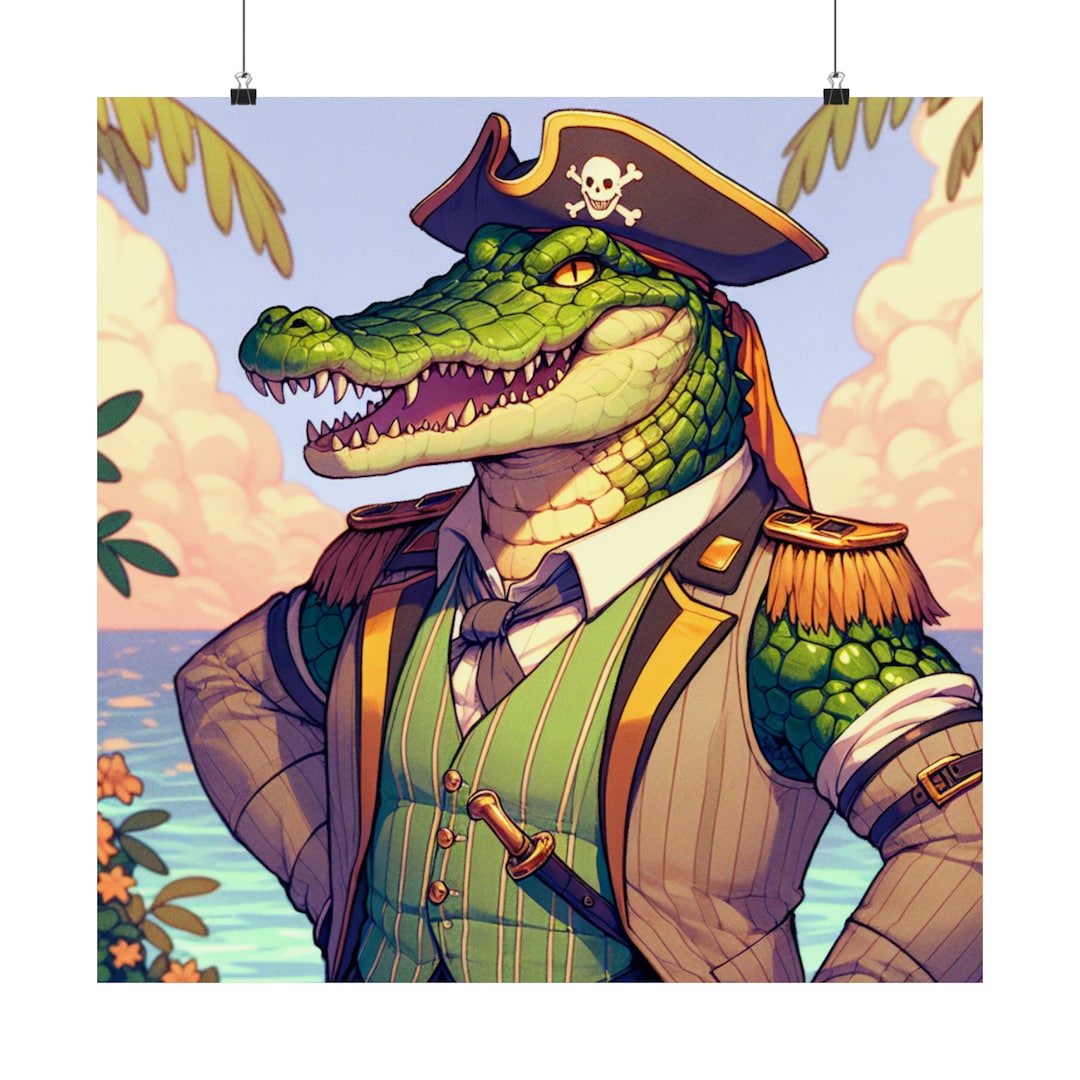 Alligator Pirate Anime Matte Posters - Etsy