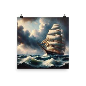 Sailing Ship Poster - Etsy