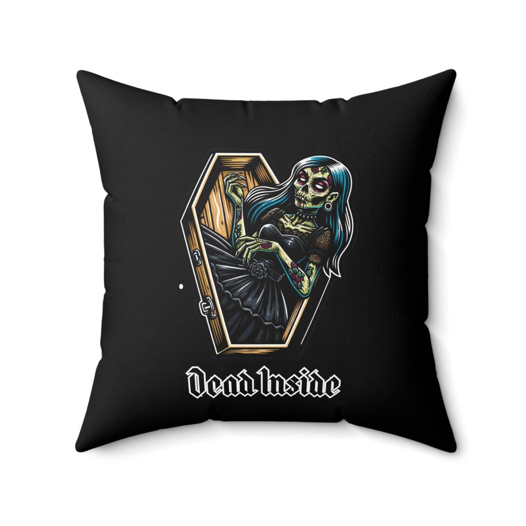 Dead Inside Goth Zombie Girl Spun Polyester Square Pillow - Etsy