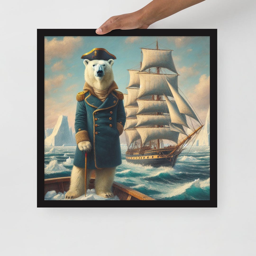 Captain Polar Bear | Arctic Decor Framed Poster - Etsy