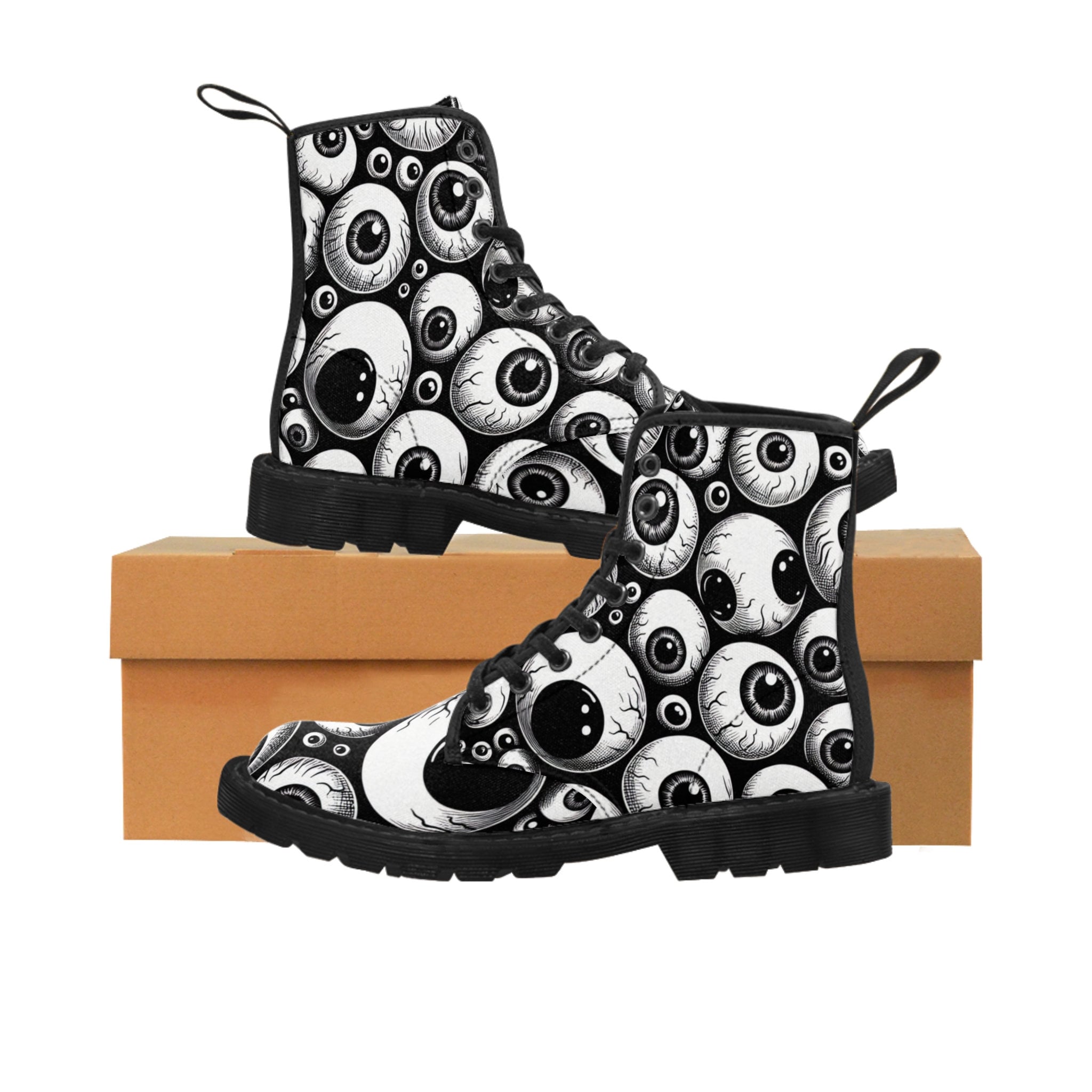 Eyeballs Weird Goth Women's Canvas Boots - Etsy