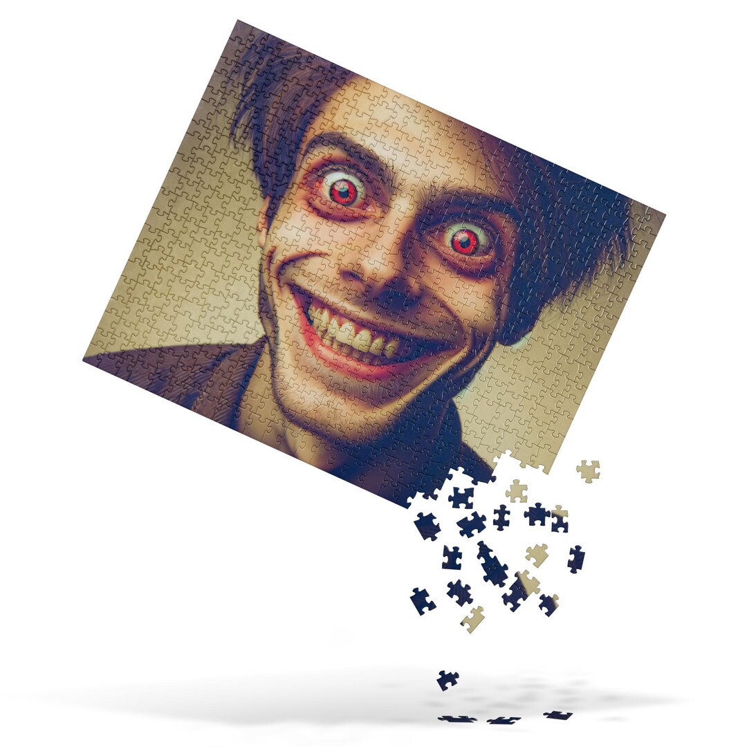 Scary Man With Evil Eyes | Weird and Creepy Jigsaw Puzzle - Etsy