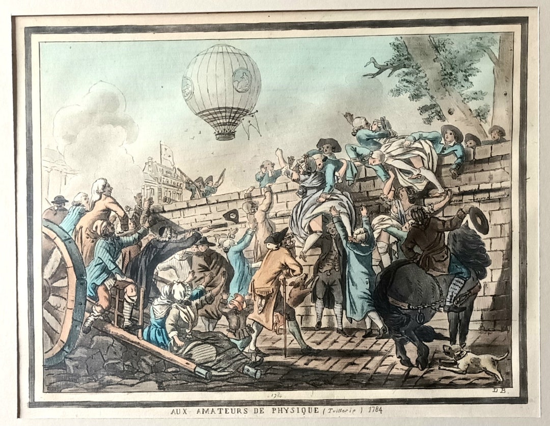 Watercolor Print From the 18th Century. Aeronautics 1st - Etsy
