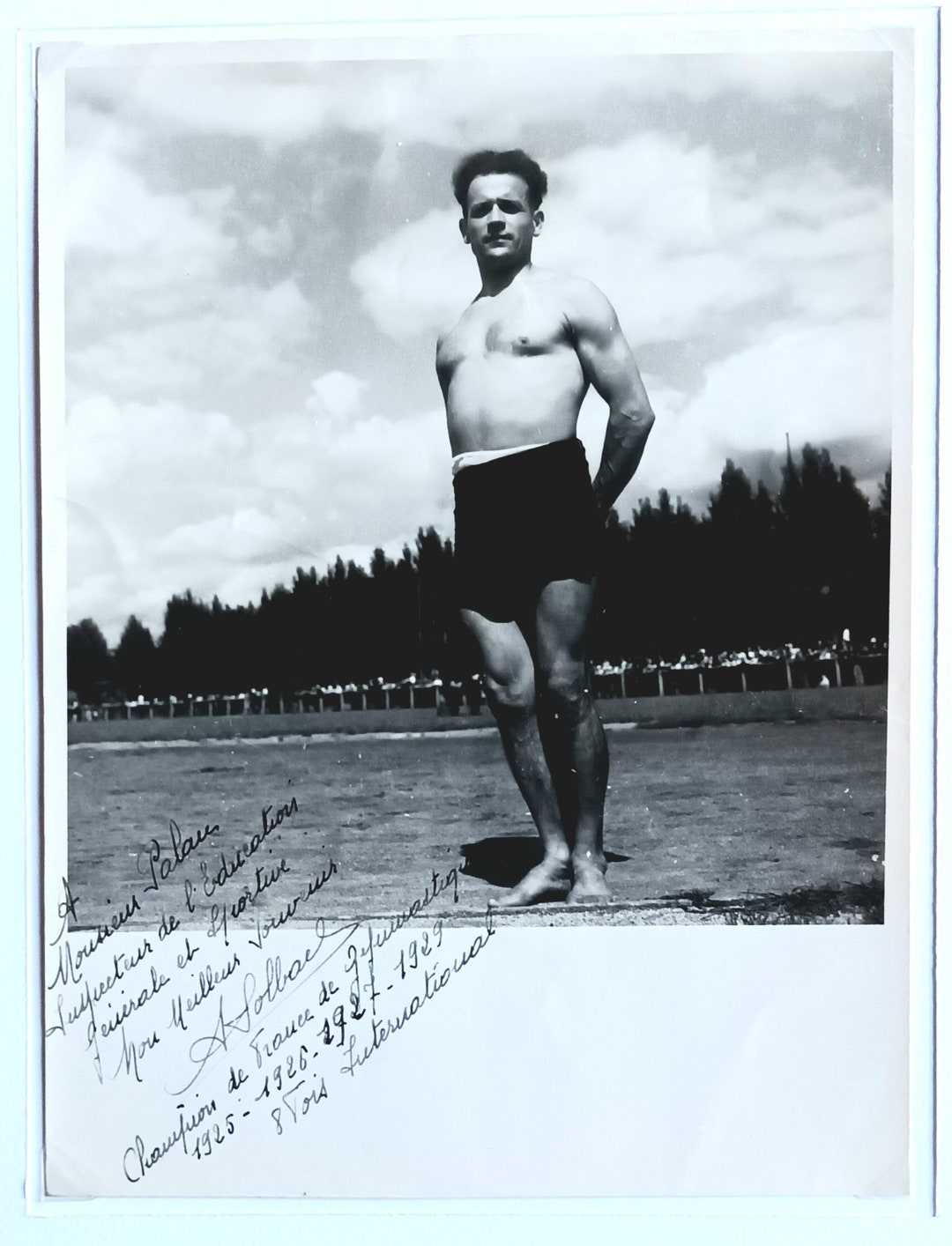 Shirtless Athlete Portrait Armand Solbach, French Male Gymnastics ...