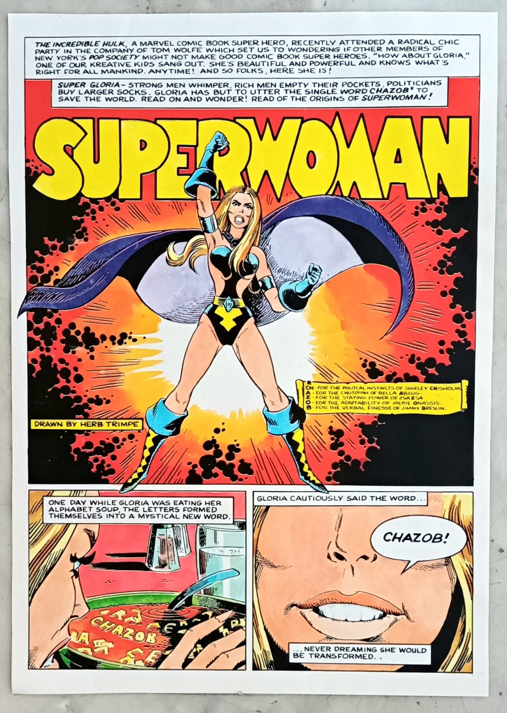 The American Feminist Activist Gloria Steinem as Superwoman 3 Comic ...