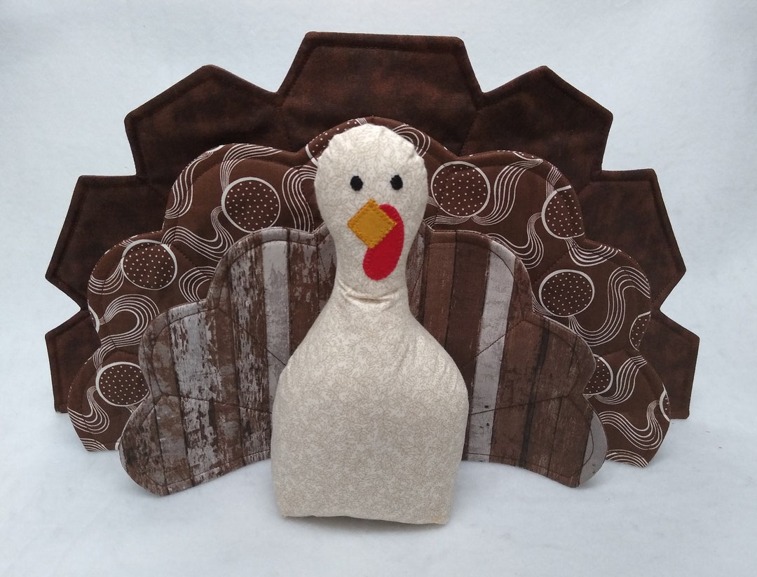 Thanksgiving Plush Turkey Centerpiece. OOAK 10 X 17 Brown Fall Plush ...