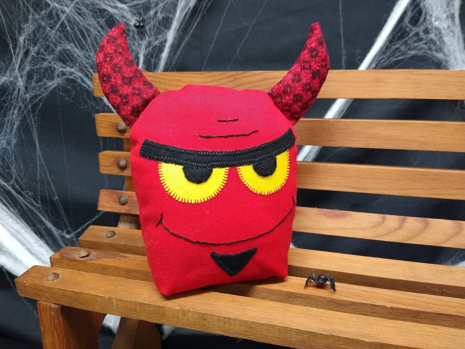 Small Fabric Halloween Red Devil Plushie Monster Decoration - Etsy