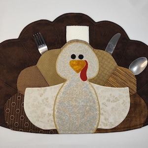 Quilted Turkey Placemat. Interactive Thanksgiving Day Holiday Table ...