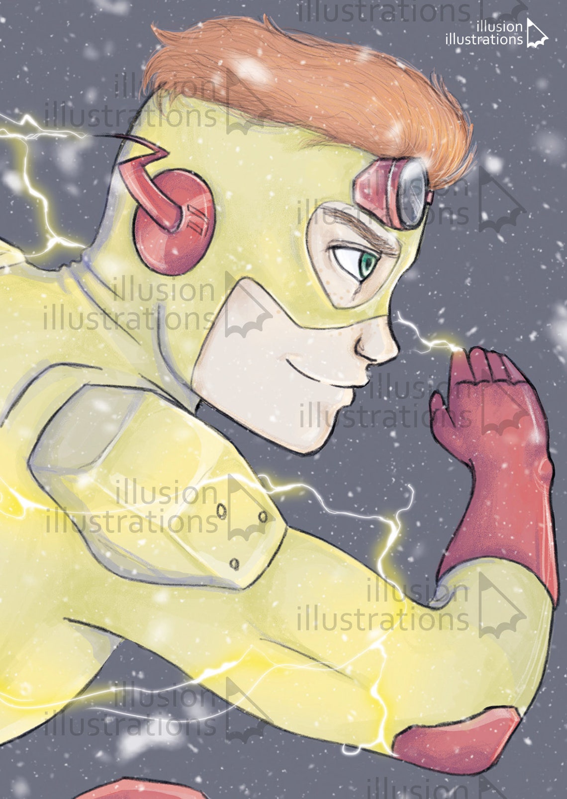 Kid Flash Print Wally West Speedster Superhero Superheroes Dc - Etsy