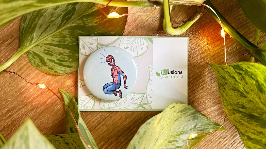 Cute Spider-man Button Pin Cartoon Peter Parker - Etsy