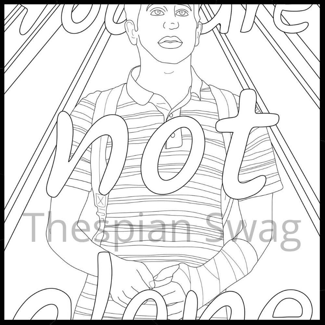 Dear Evan Hansen Inspired Coloring Pages - Etsy