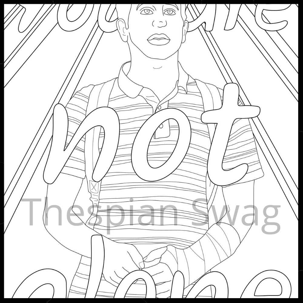 Dear Evan Hansen Inspired Coloring Pages - Etsy