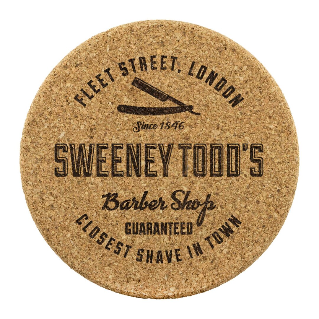 Sweeney Todd's Barber Shop Cork Coaster Set - Etsy