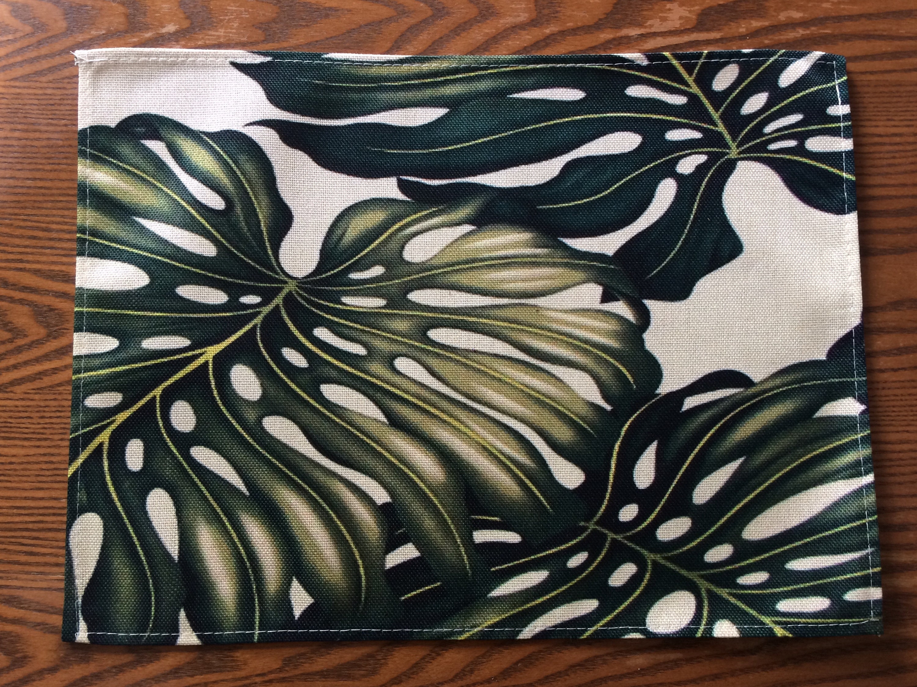 Monstera Leaves ,tropical Leaves, Woven Linen/cotton Rainforest ...