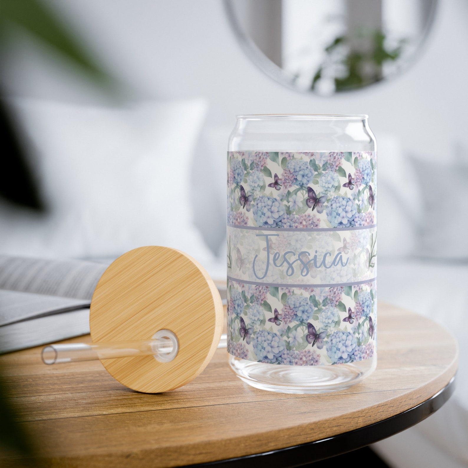 Personalized Glass Sipper Glass, 16oz Tumbler, Custom Glass Tumbler ...
