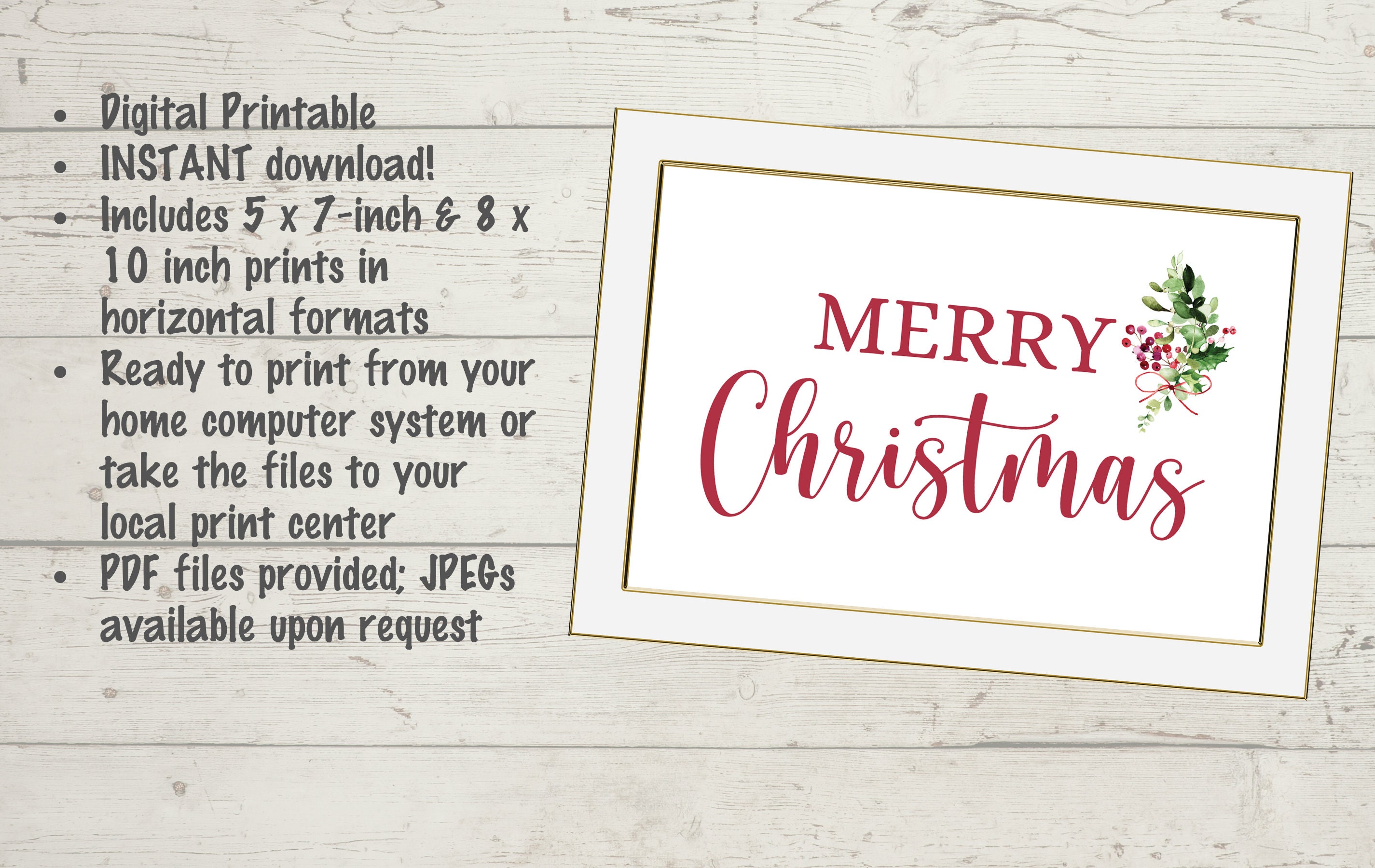 Christmas Digital Download Art | INSTANT Digital Download | Merry ...