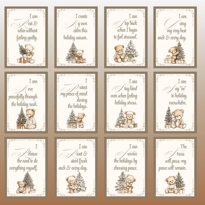 48 Christmas Affirmation Cards, Printable, Digital Affirmation Cards ...