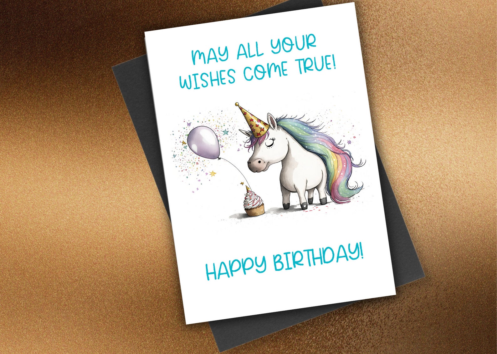 PRINTABLE Unicorn Happy Birthday Card, DIY Print Card, Unicorn Birthday ...
