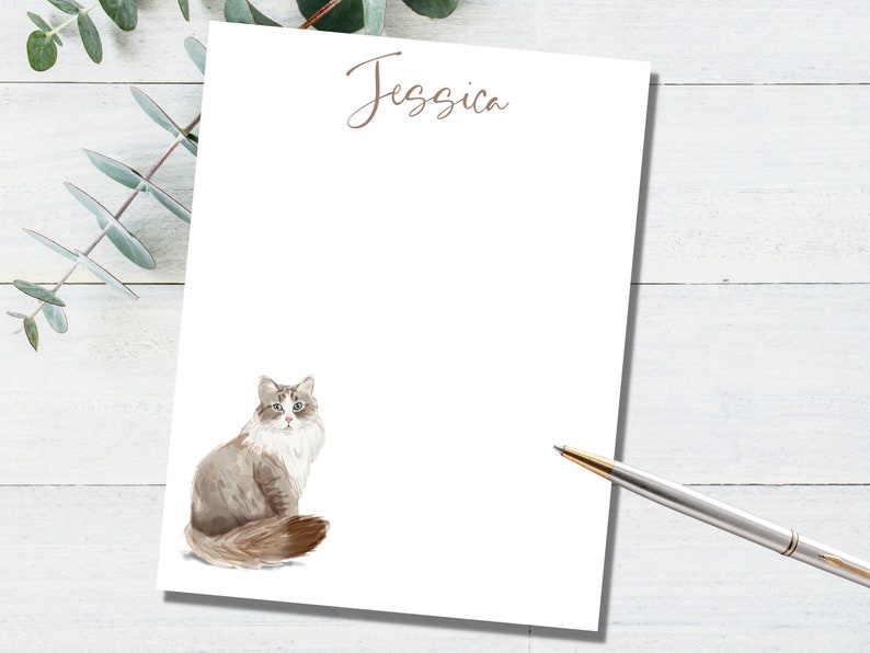 CAT Personalized Printable Stationery, Printable Note Paper, Printable ...