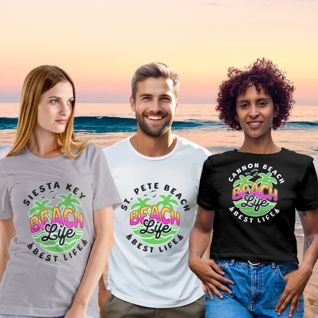 Beach Life Unisex Jersey Short Sleeve Tee, Custom T Shirt, Beach Lover ...