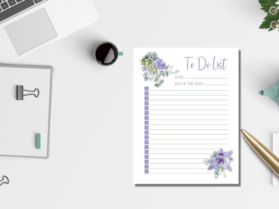 Instant Download To-do List, Daily Planner Sheets, Floral To-do List ...