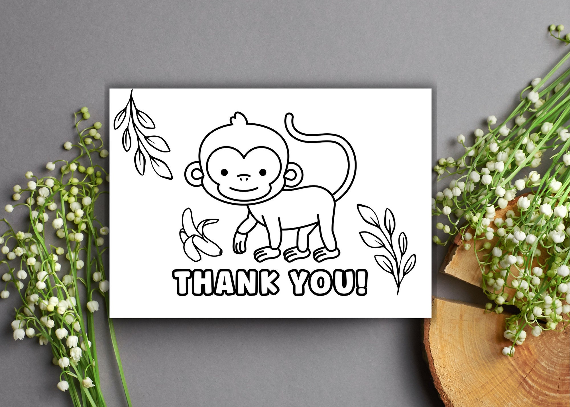 PRINTABLE Thank You Coloring Card Set, Kid's Thank You Notes, Thank You ...