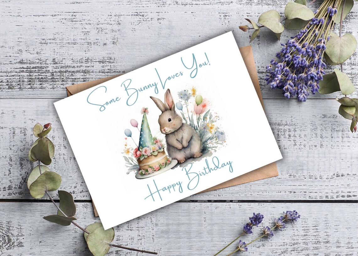 PRINTABLE Happy Birthday Card, Instant Download PDF, Envelope Template ...