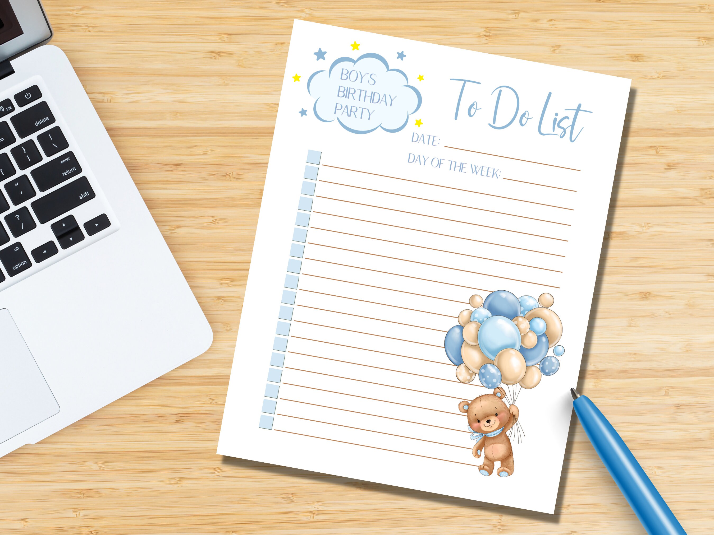 Boy's Birthday Party To-do List, Instant Download To-do List, Party To ...