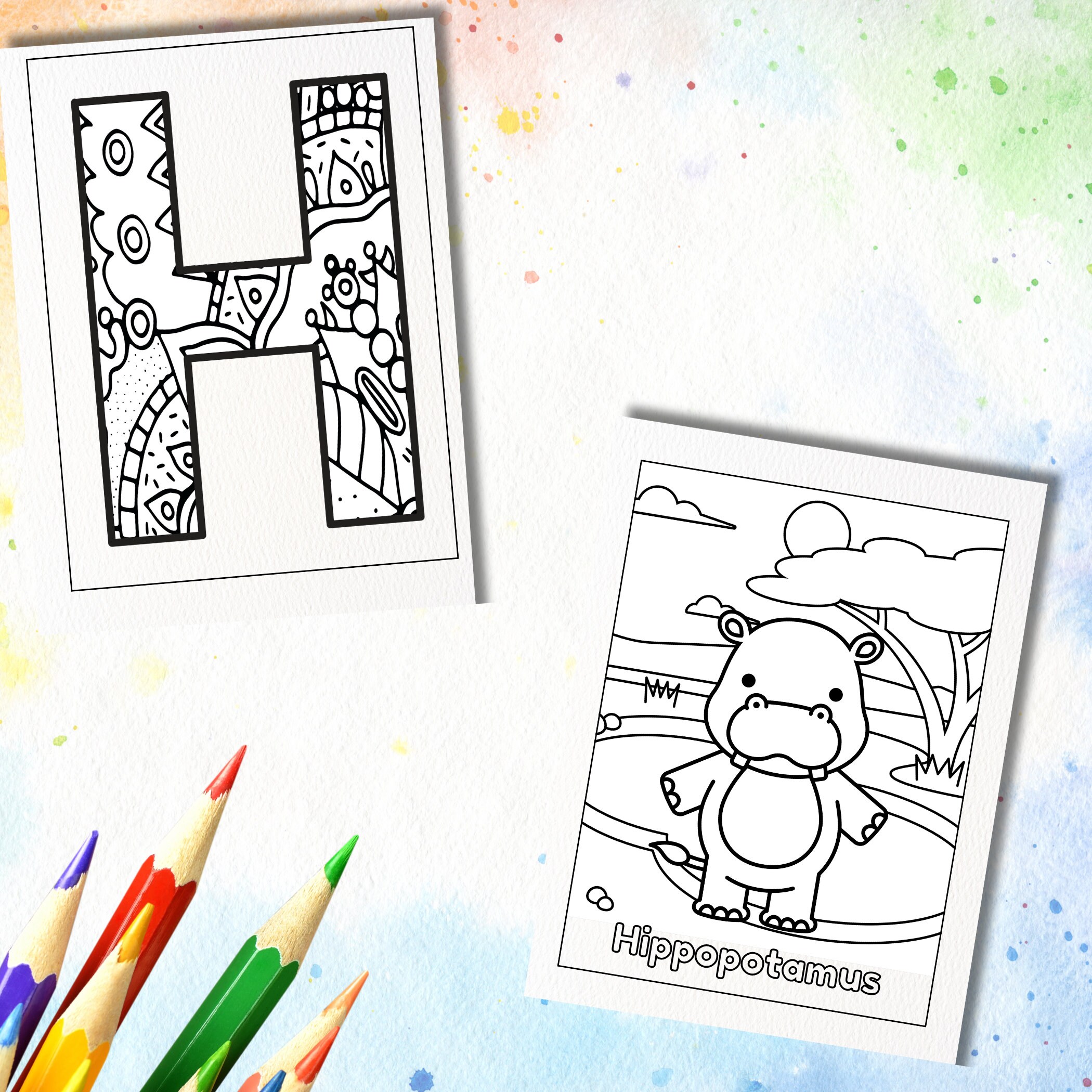 INSTANT DOWNLOAD, My A-Z Critters & Creatures Coloring Book, 54 Pages ...