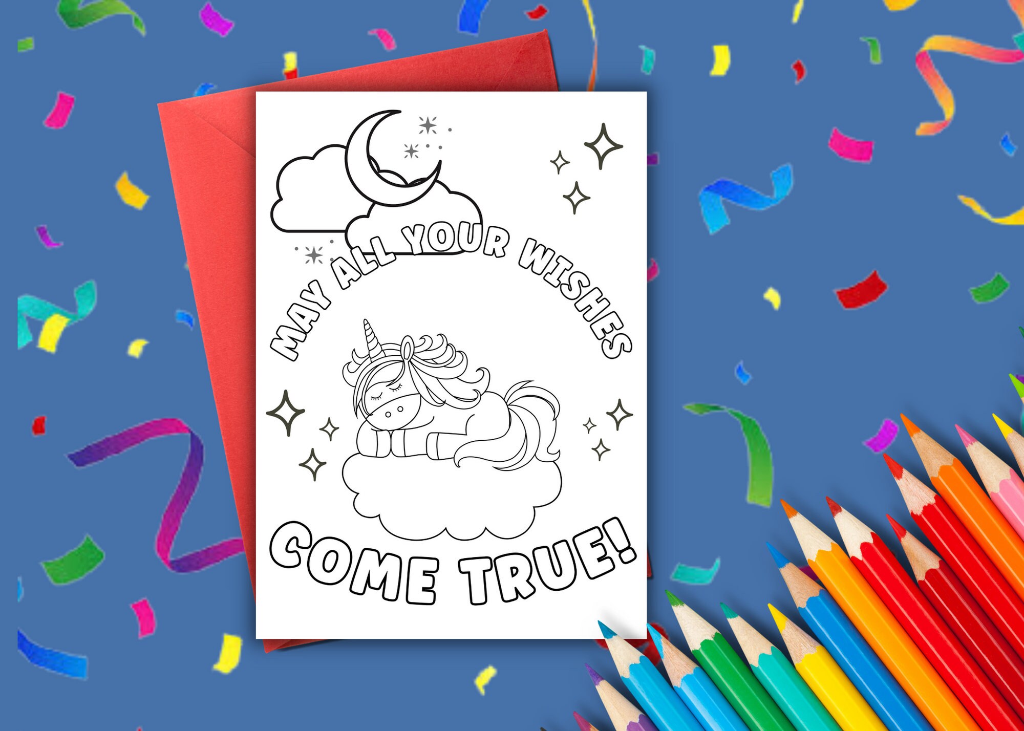 PRINTABLE Birthday Coloring Card Set, Kid's Birthday Cards, Unicorn ...