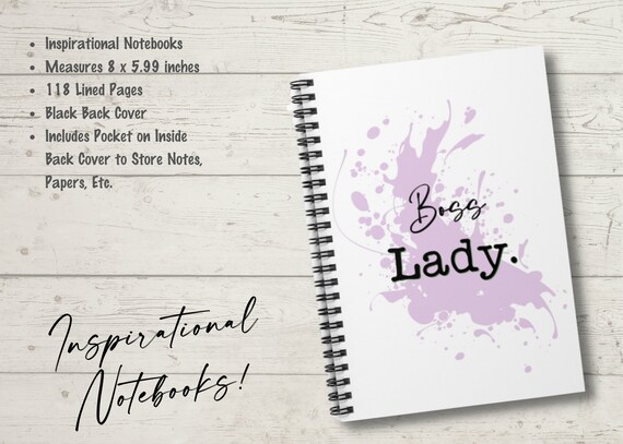 Boss Lady Notebook Rule Lined Notebook Inspirational | Etsy