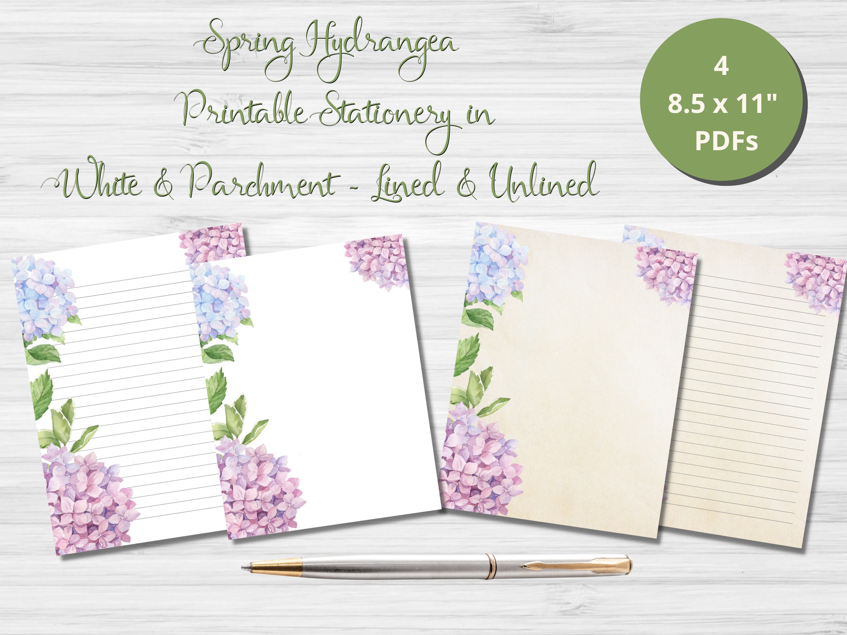 Four Seasons Printable Stationery Collection, INSTANT DOWNLOAD ...