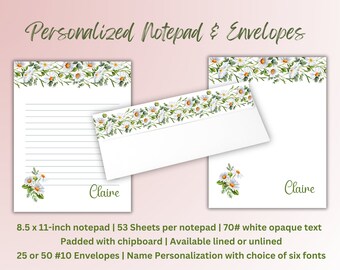 Personalized Notepad Pink Lily Notepad for Her Floral Stationery Gifts for Women - Etsy