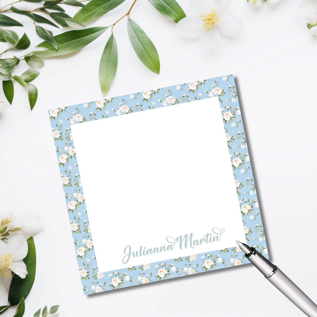 4 X 4 Inch Shabby Chic Floral Border Notepads, 8 Floral Borders ...